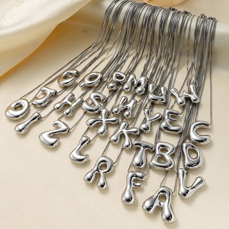 Stainless-Steel-Chubby-Initial-Alphabet-Balloon-Bubble-Letter-Box-Chain ...