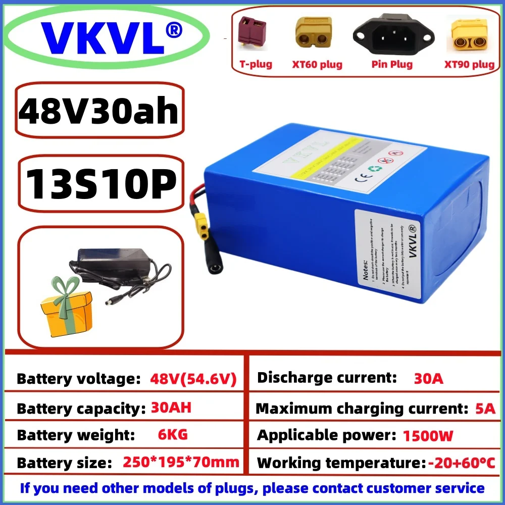 48V30Ah-power-type-large-capacity-lithium-battery-18650-13S10P-high-power-support-48V1000W-motor ...