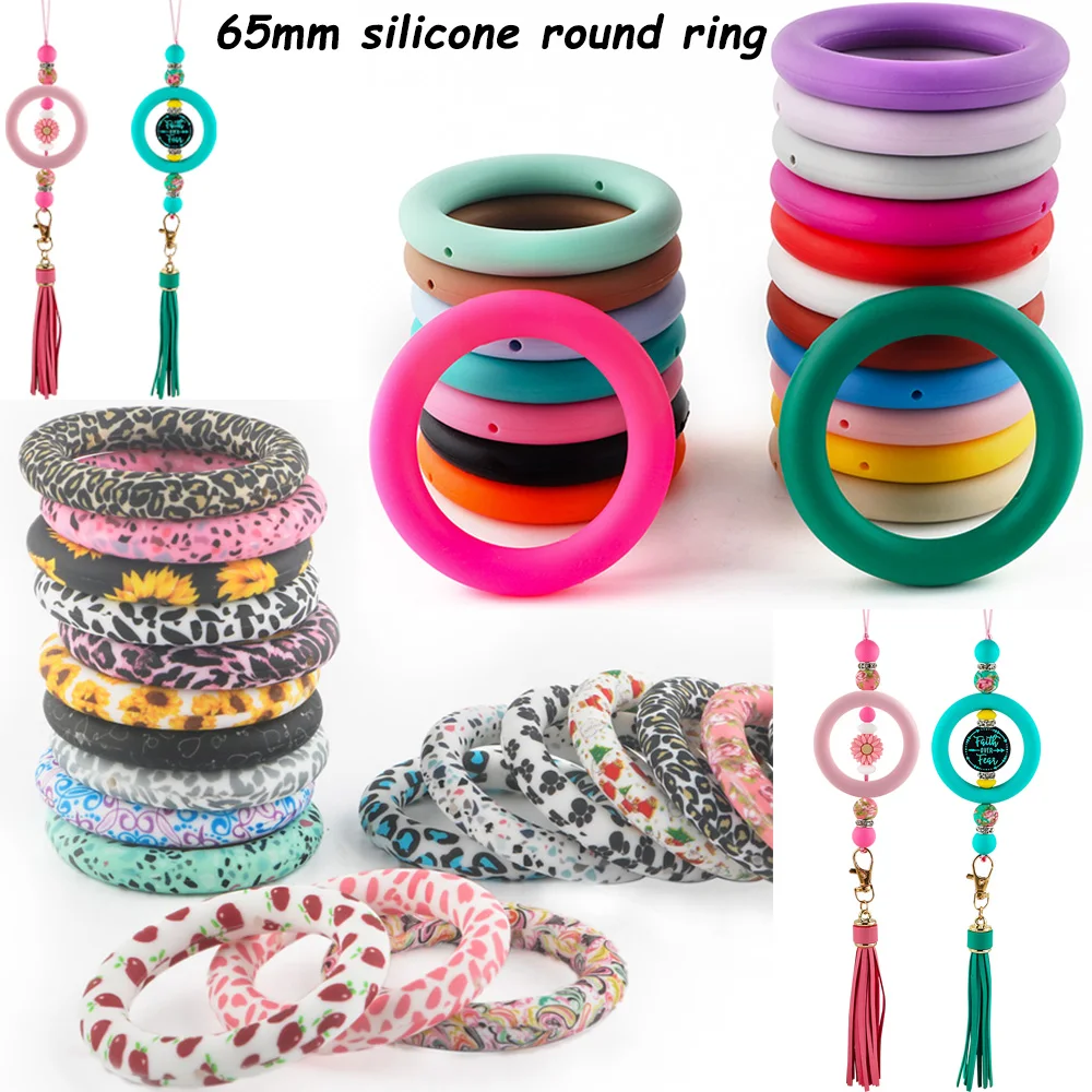 3Pcs/lot 65mm Circle Silicone Ring Round Printed Ring Food Grade For ...
