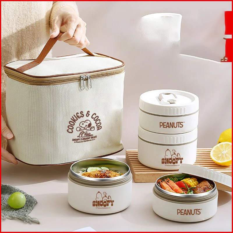 Cartoon-Cute-Snoopy-Lunch-Box-Portable-Insulated-Lunch-Container-Set ...