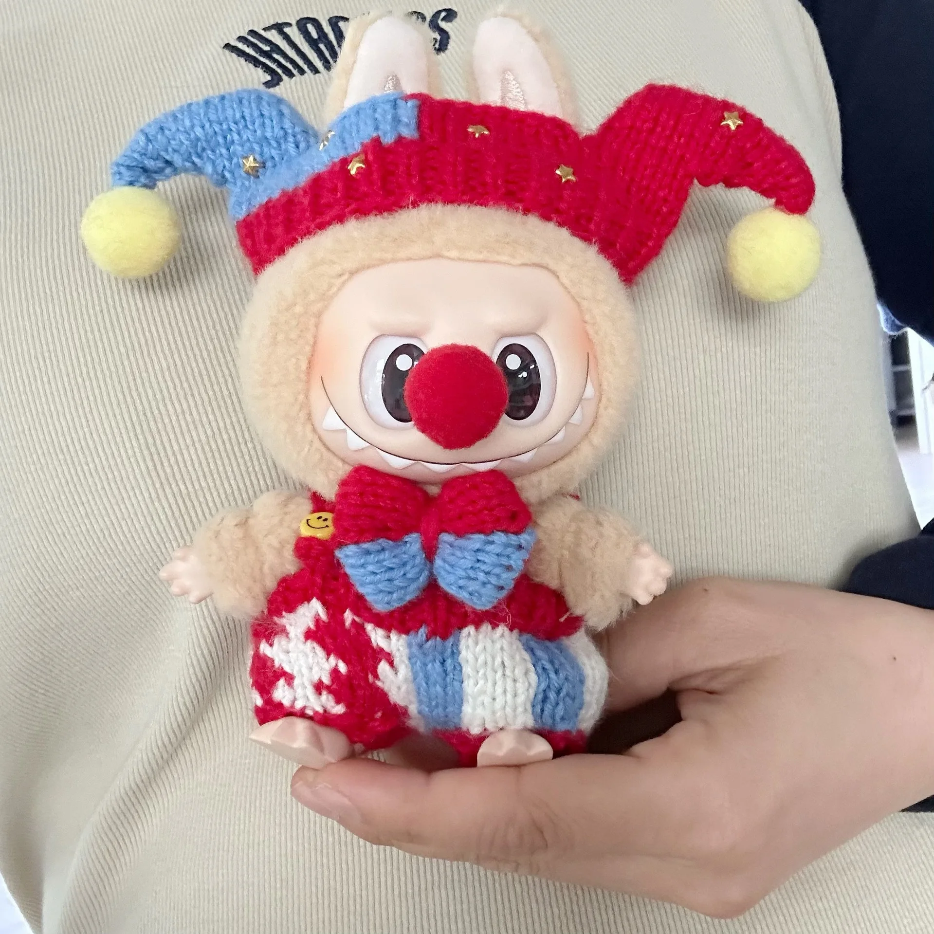 17cm Labubu I II Cute Handmade Clown Costume Plush Doll'S Clothes Idol ...