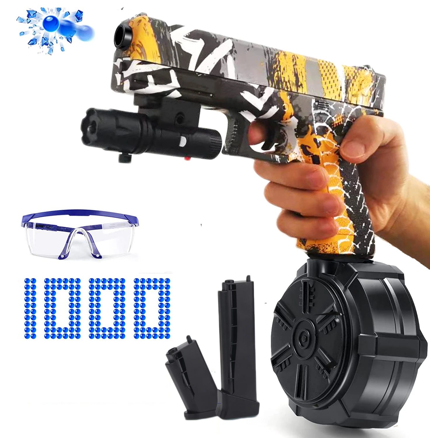 2022 elétrica glock x2 bola de água gel blaster ak47 pistola brinquedo arma splatter shooter ...