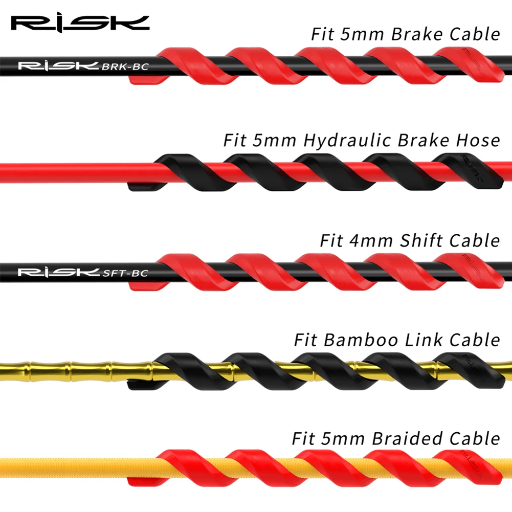 RISK-Bike-Brake-Line-Shift-Cable-Sleeve-Rubber-5pcs-Bicycle-Cable ...