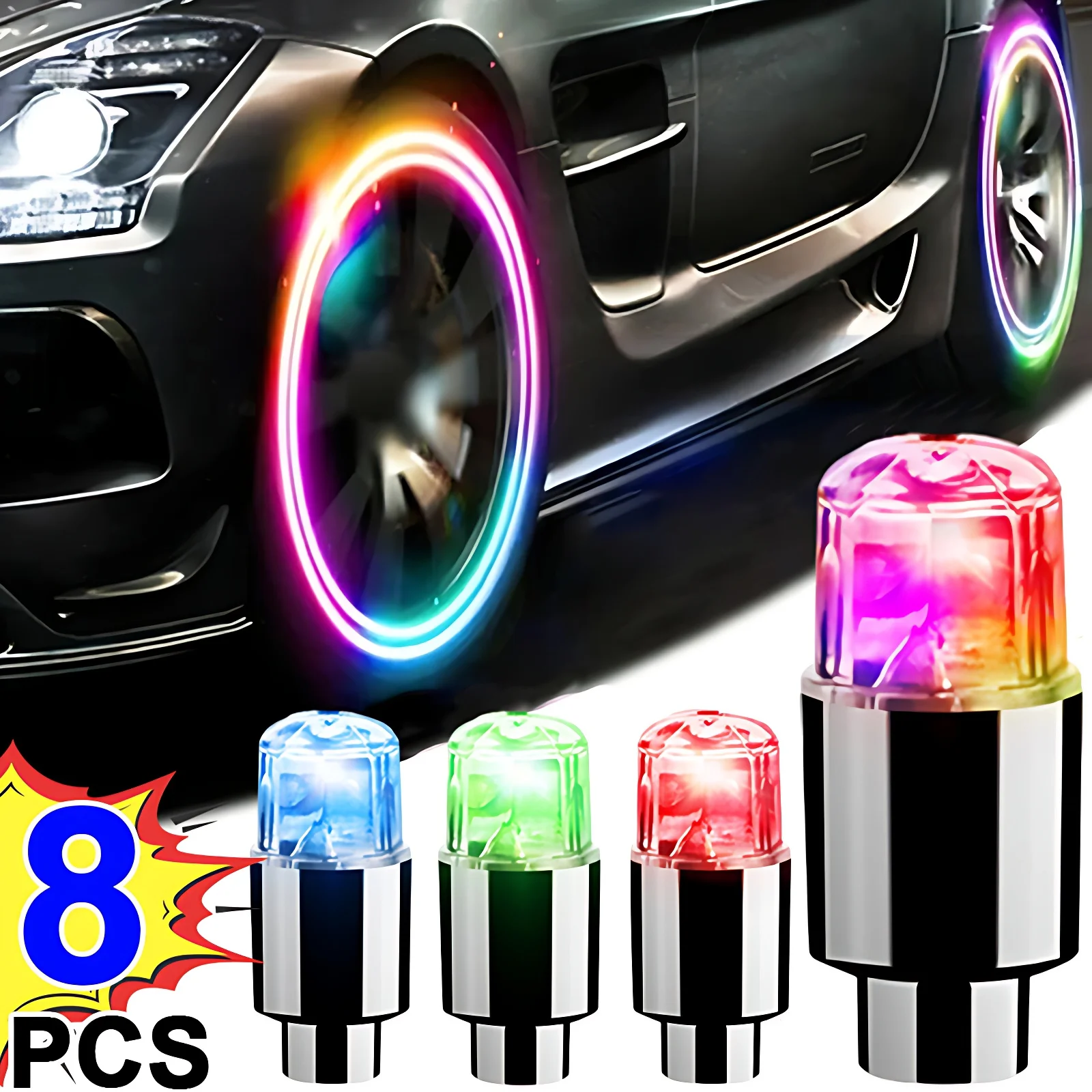 Penis Valve Stem Caps 8-Pack Pink LED Valve Stem Caps - Motion ...