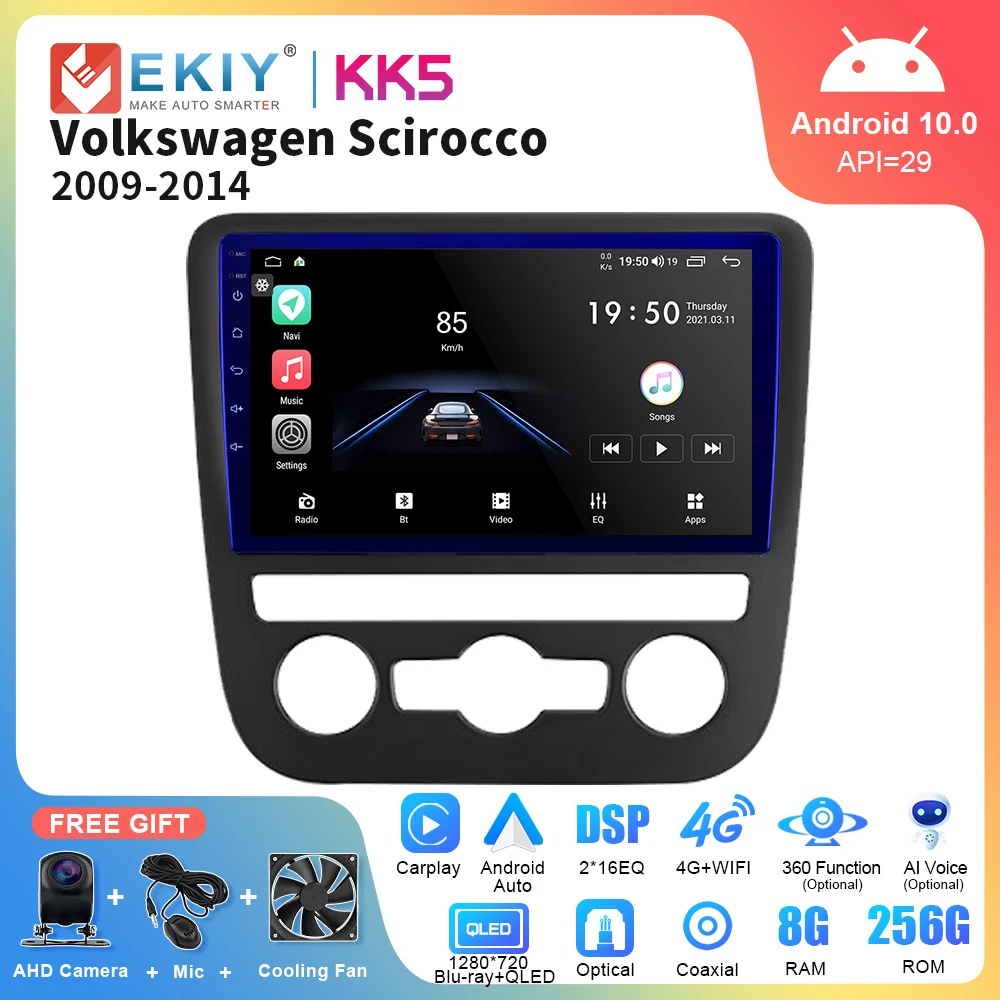 EKIY-KK5-Android-10-Car-Radio-For-Volkswagen-Scirocco-2009-2014-AI ...