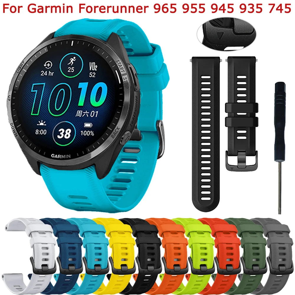 Official-Strap-22mm-Watchband-For-Garmin-Forerunner-965-955-945-935-745 ...