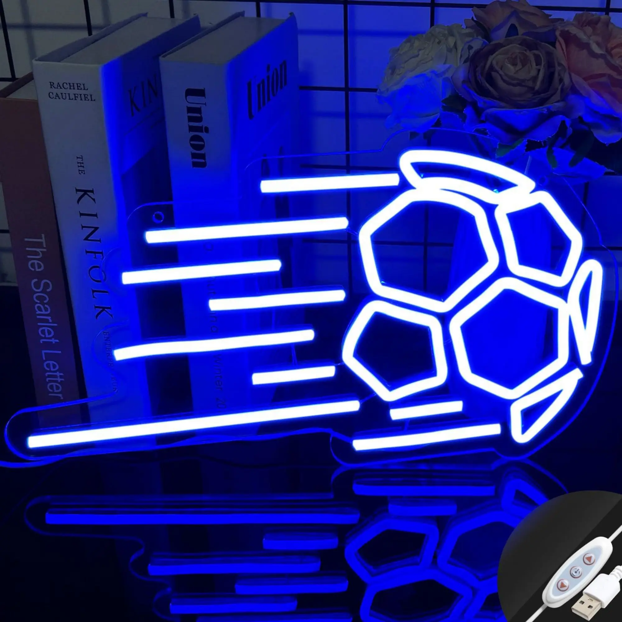 Football Neon Sign Soccer Led Neon Light for Wall Decor,Powered by USB ...