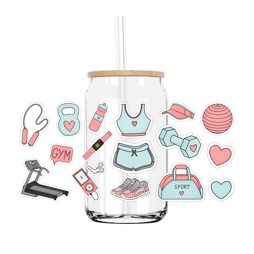 16OZ-UV-DTF-Cup-Wrap-Transfers-Stickers-Sport-Gym-Designs-For-DIY-Libby ...
