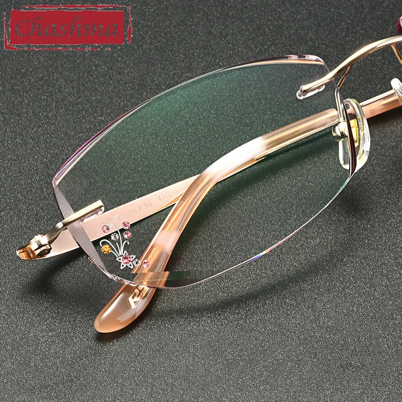 Chashma Prescription Glasses Women Rimless Eyeglasses Frames Luxury ...