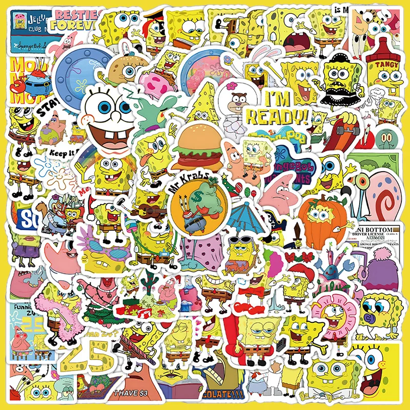 100pcs-SpongeBob-SquarePants-Animation-Graffiti-Sticker-Cute-Cartoon ...