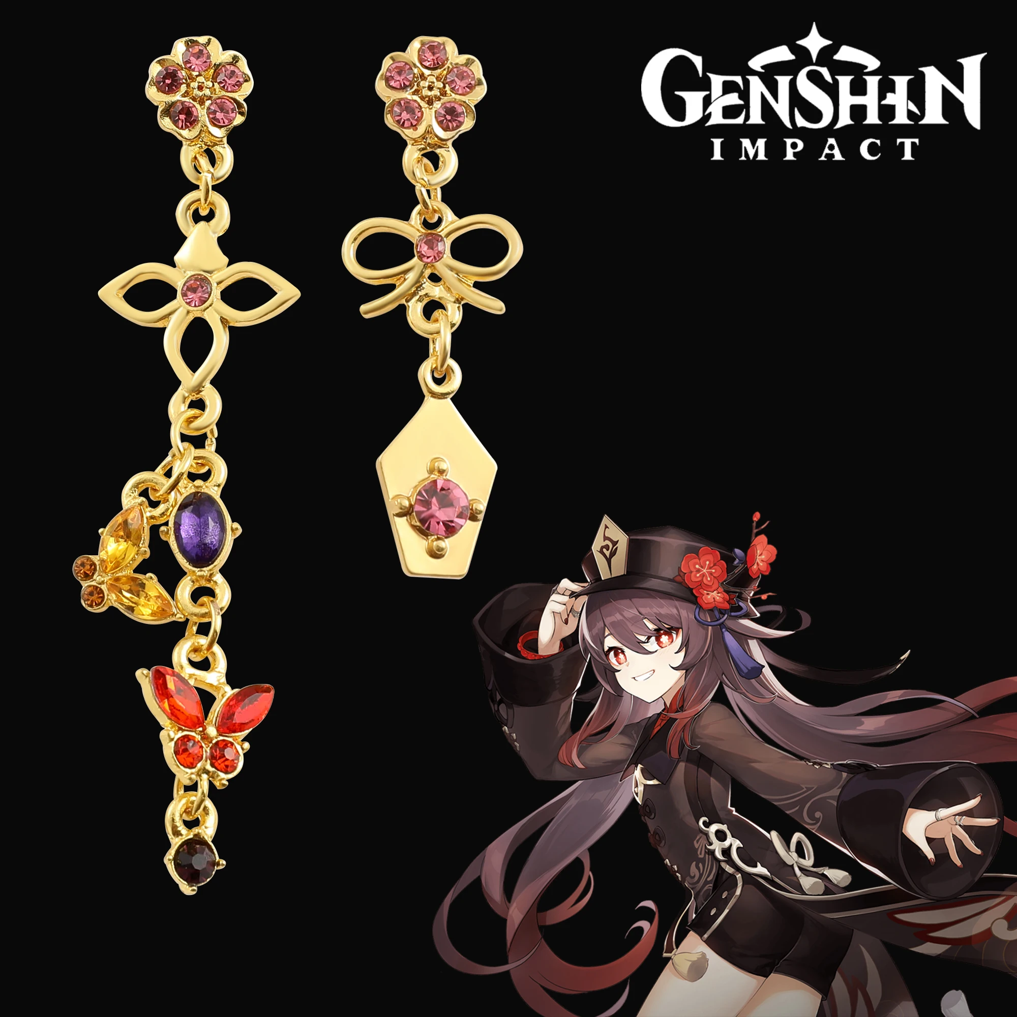 Game Genshin Impact Earrings Zhongli Mona Xiao Barbatos Ayaka Kazuha ...