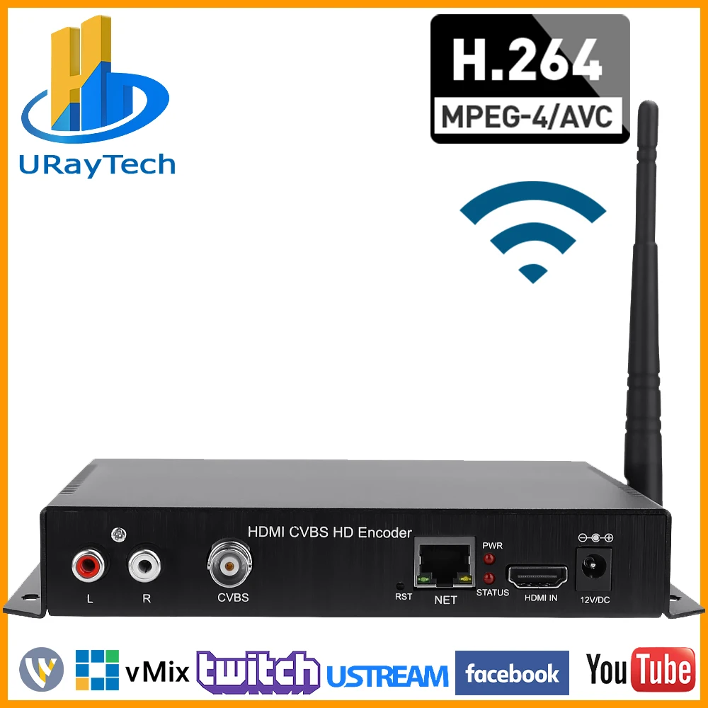 Mpeg4 H.264 Hdmi + Cvbs Av Rca Bnc Encoder Wifi Sd Hd Video Audio ...