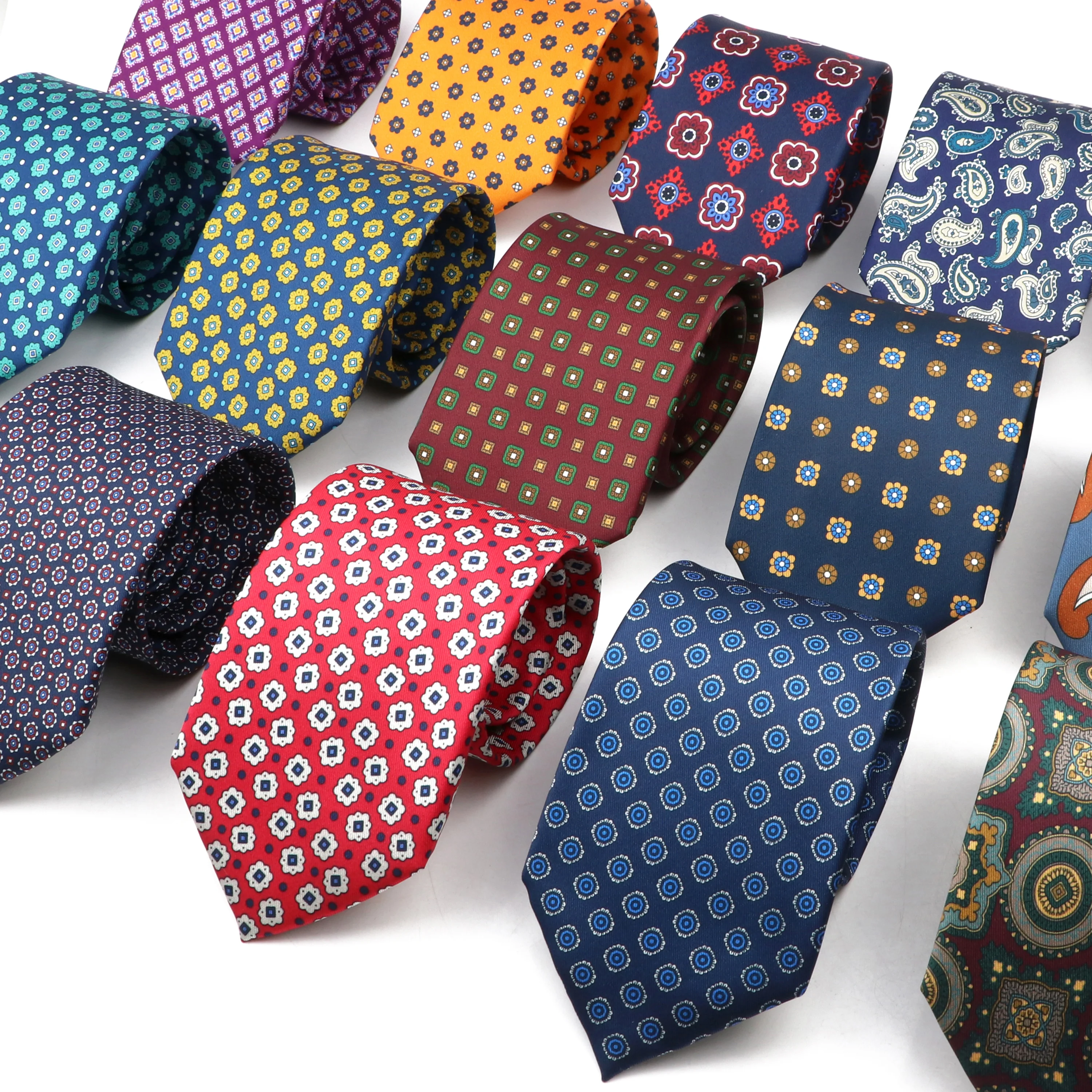 Super Soft Bohemian Silk Polyester Ties For Men Novelty Design Blue ...