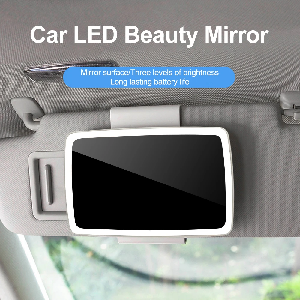 LED HD Makeup Mirror Car Interior Mirrors Sun Visor Plate for Girls ...