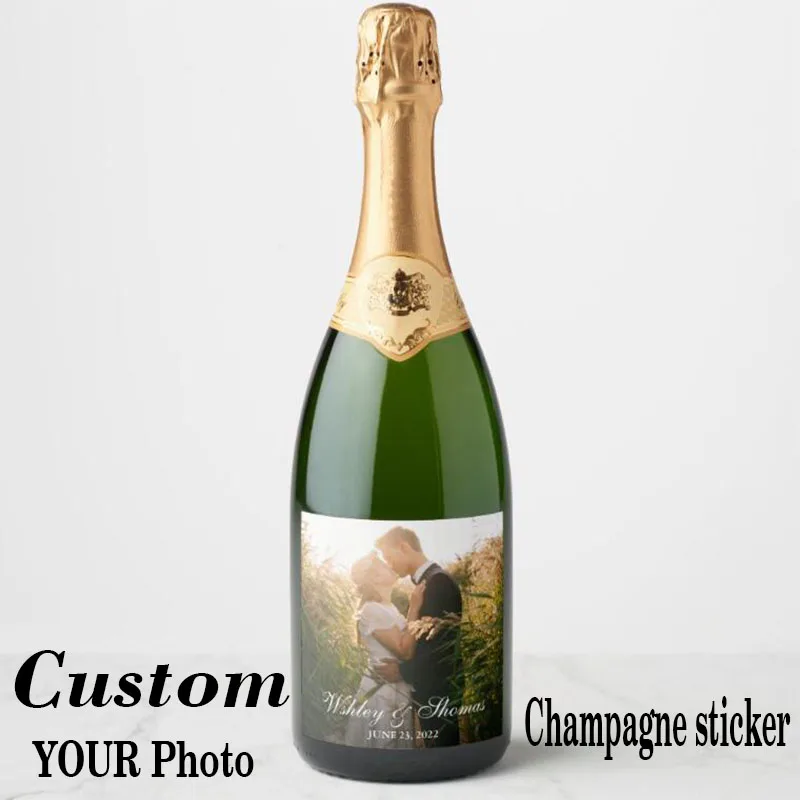 Customize-your-photos-LOGO-champagne-bottle-sticker-wine-bottle-label ...