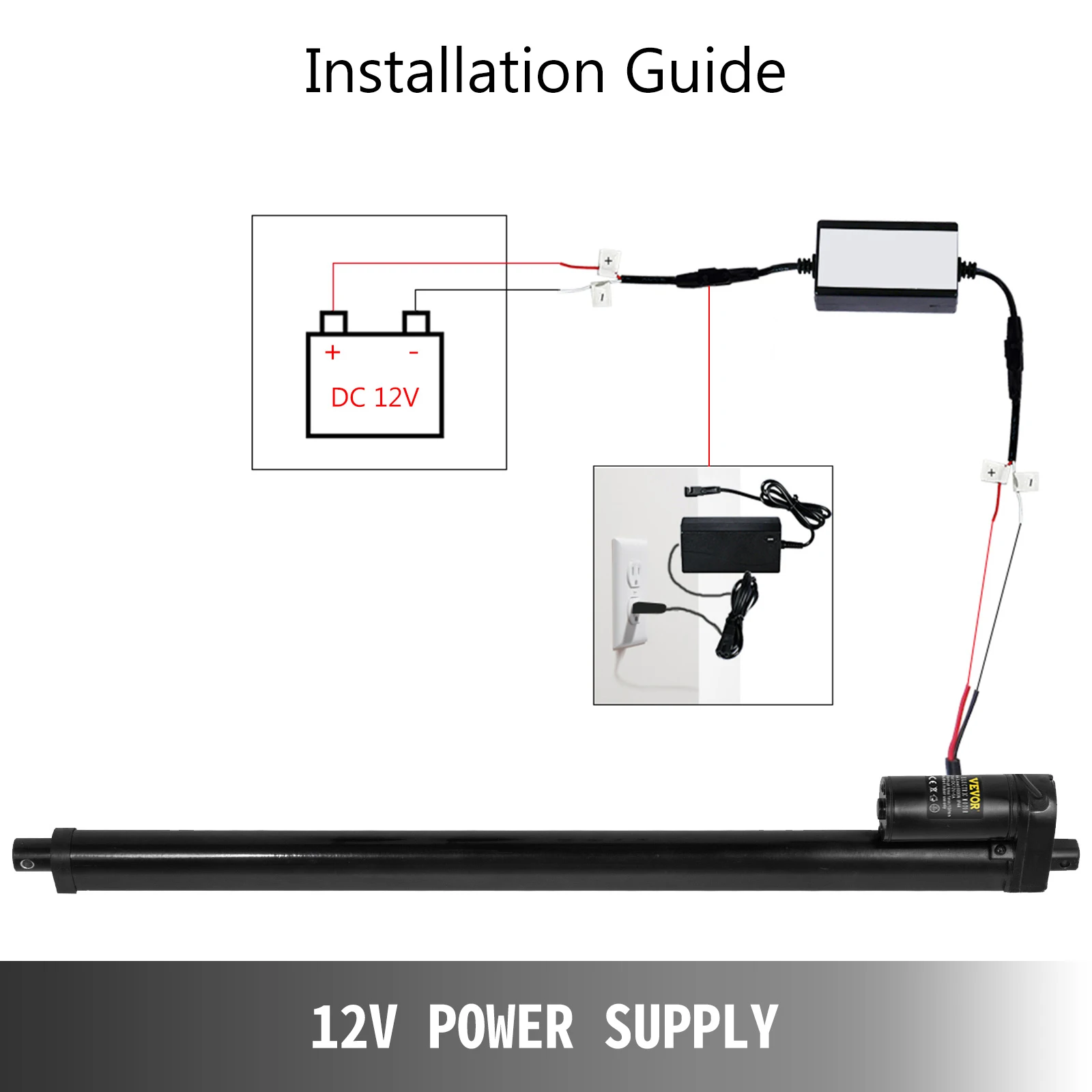 Vevor 12V Solar Tracker Lineáris Működtető 20 “Stroke Linear Drive ...