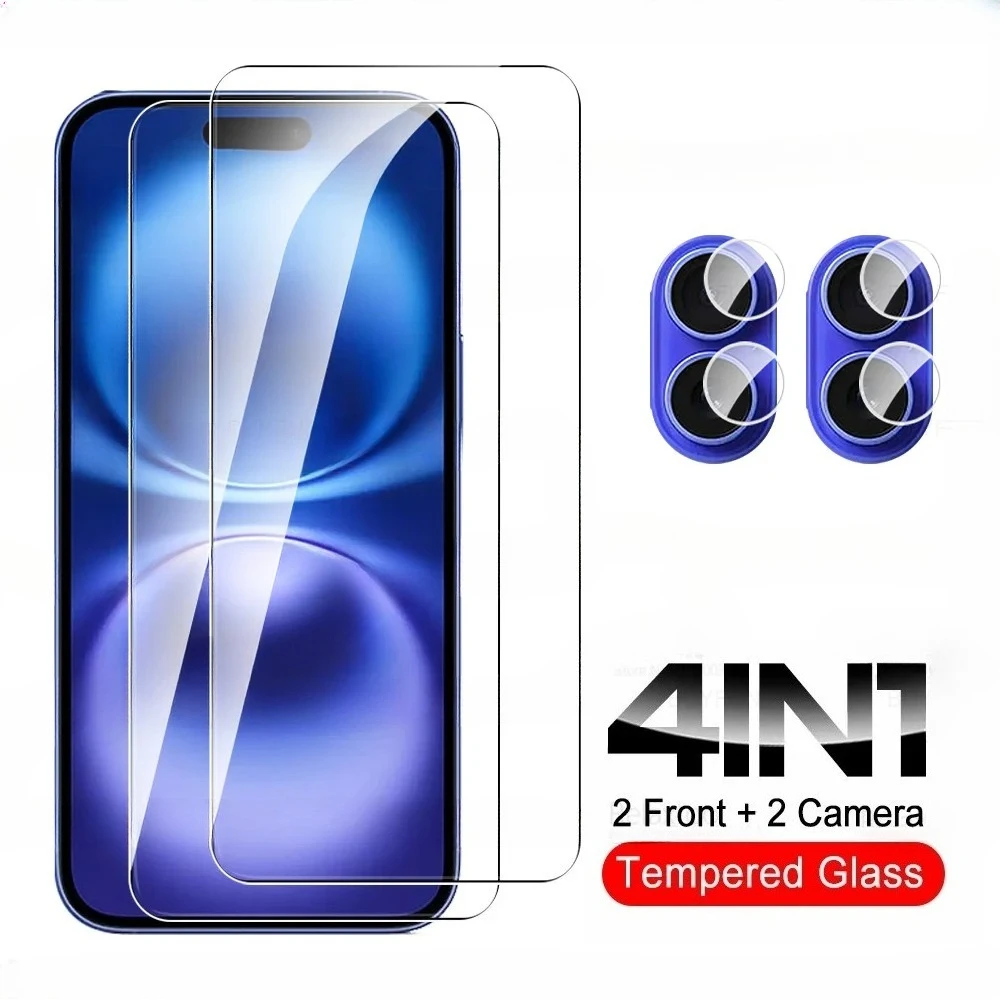 Tempered Glass For iPhone 16 15 14 13 12 11 Full Cover Screen Protector ...