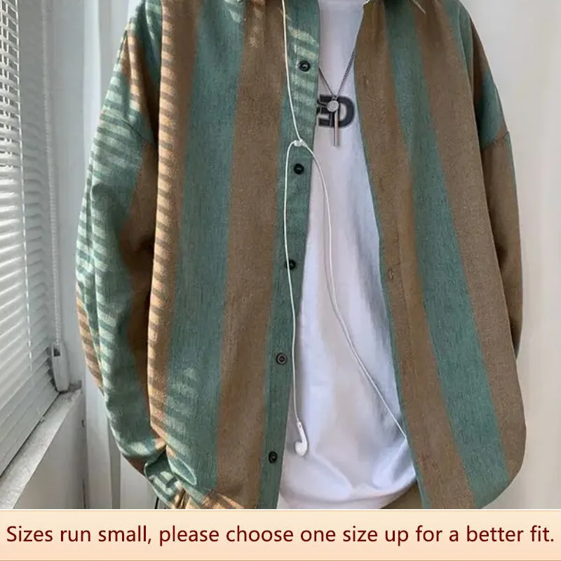 Camisa-de-manga-larga-para-hombre-chaqueta-informal-holgada-de-estilo ...