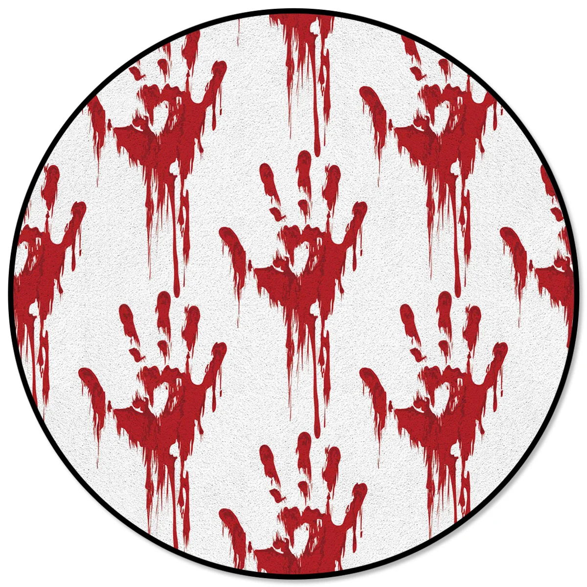Handprint Red Bloody Horror Rugs And Carpets For Home Living Room Round ...