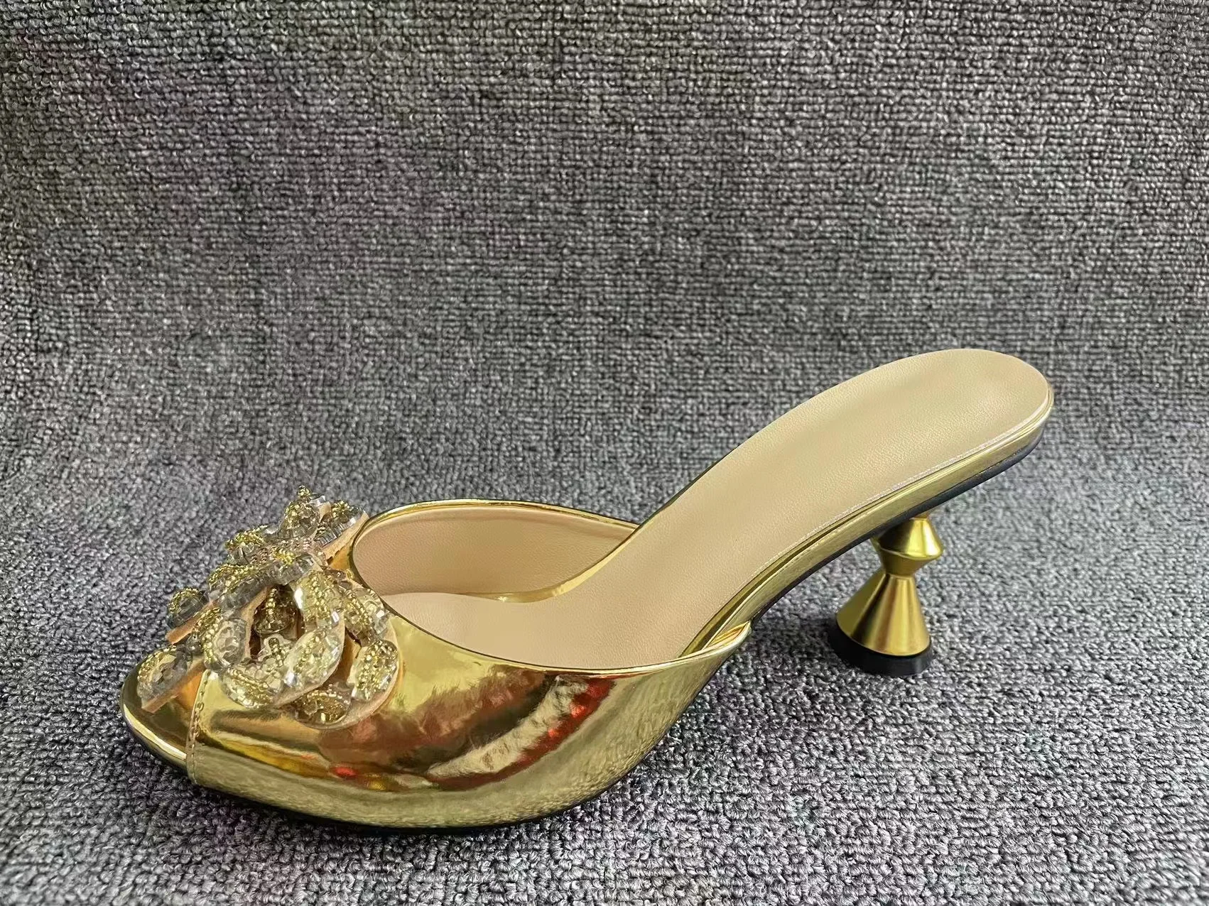 Flowers-Gold-Heel-Summer-Sandal-Woman-Deep-Toe-Crystal-Jeweled-High ...