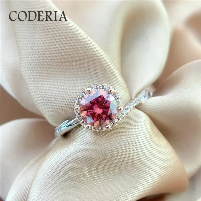 Passed-Diamond-Test-Red-Mossanite-Ring-GRA-Certified-1-Carat-Ruby-Ring ...