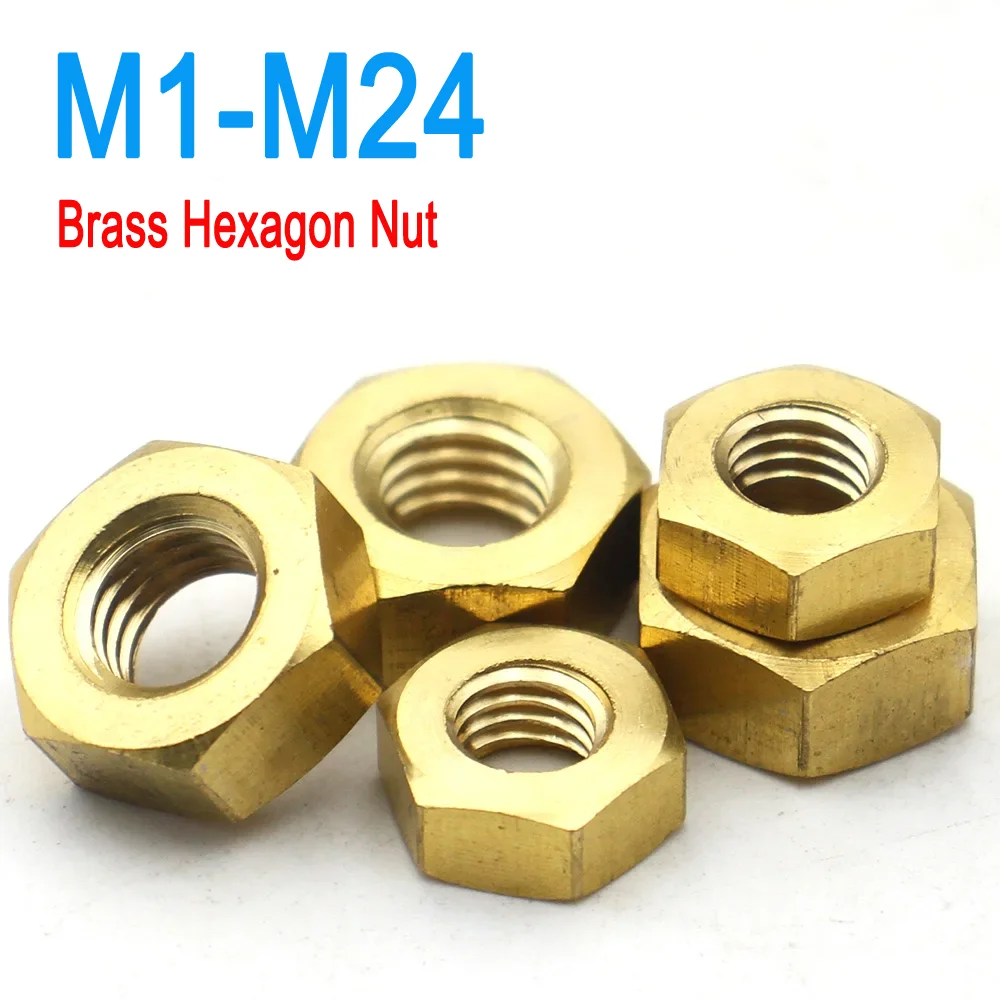 50/25/20/10/2/1pcs Solid Brass Copper Hex Hexagon Nuts M1 M1.2 M1.4 M1 ...