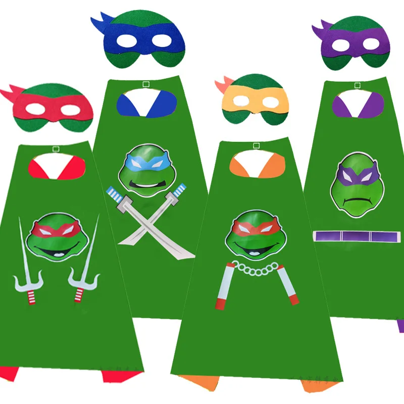 Children's Ninja Turtles Cosplay Costume Superhero Cape Mask Set ...