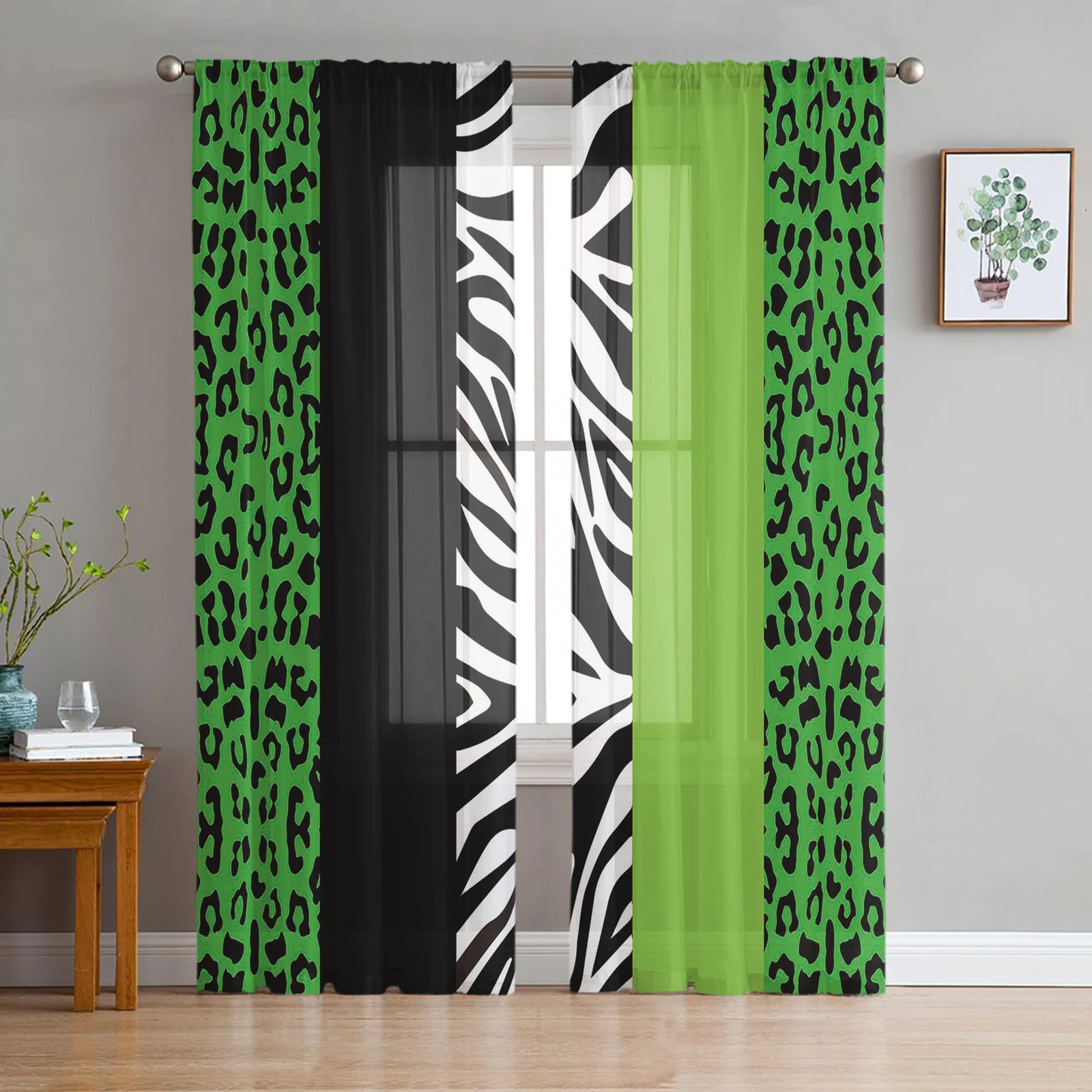 Lime Green Zebra Print Room