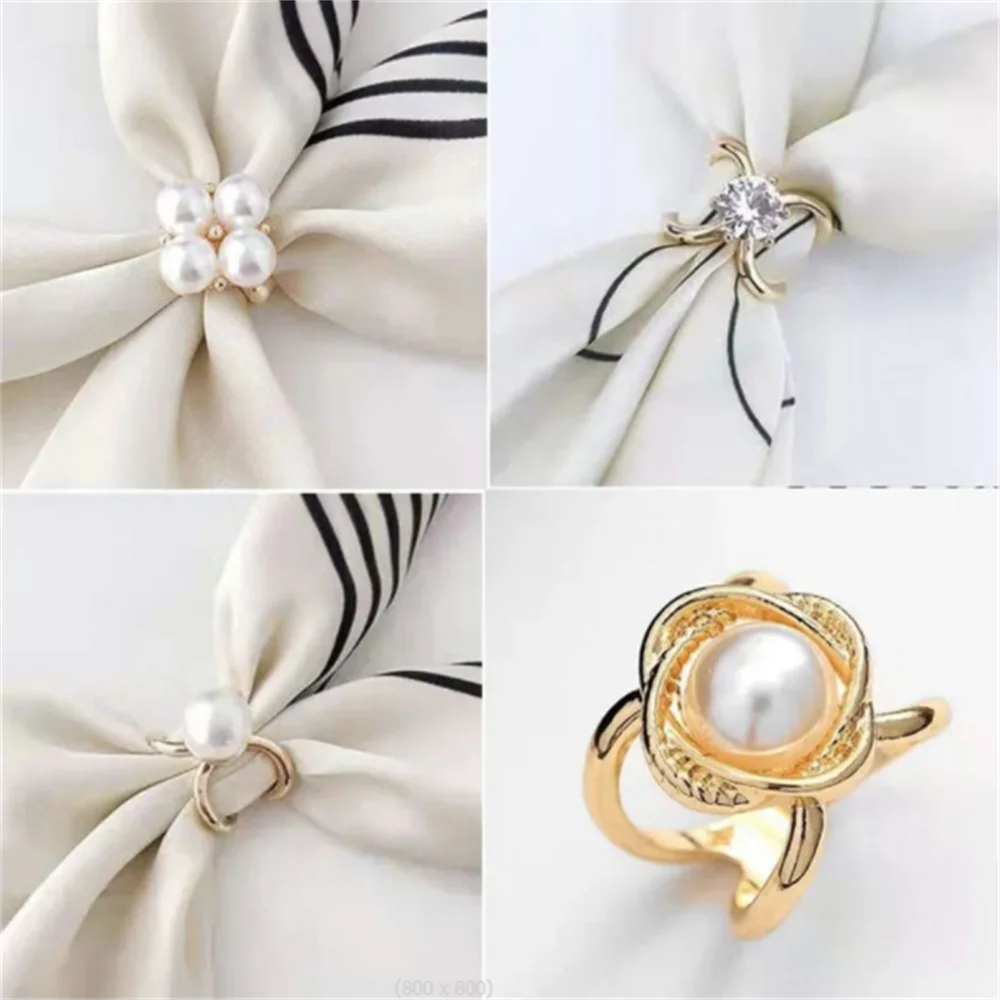 Luxury Hot Women Shawl Ring Clip Scarves Fastener Crystal Silk Scarf ...