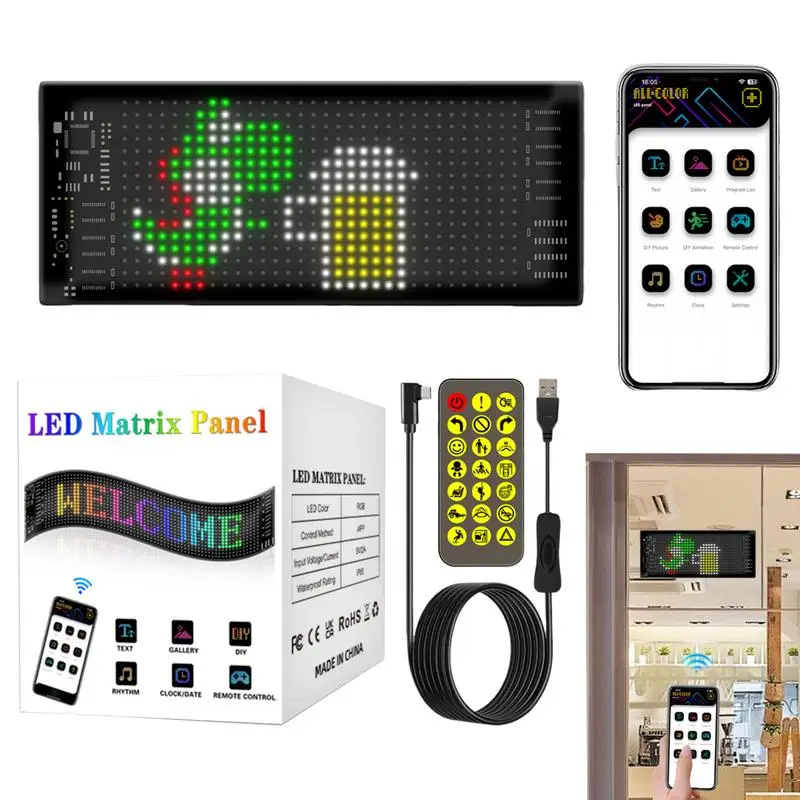 Scrolling-LED-Sign-Application-Control-Car-LED-Display-LED-Panel-7X3 ...