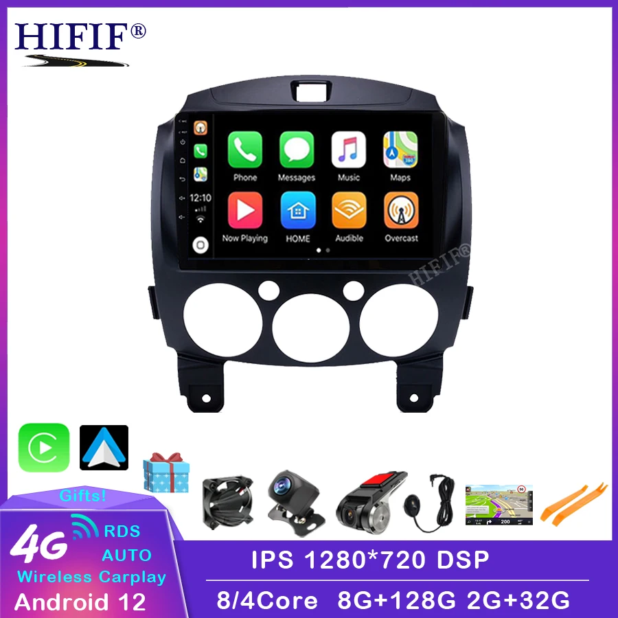 9 Inch 2 Din Android 11 Car Multimedia Player For Mazda 2 2007 - 2014 ...