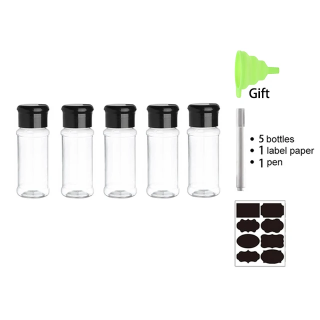 5/10/15/20PC Jars for Spices Kitchen Salt Shaker 100ML Spice Containers ...