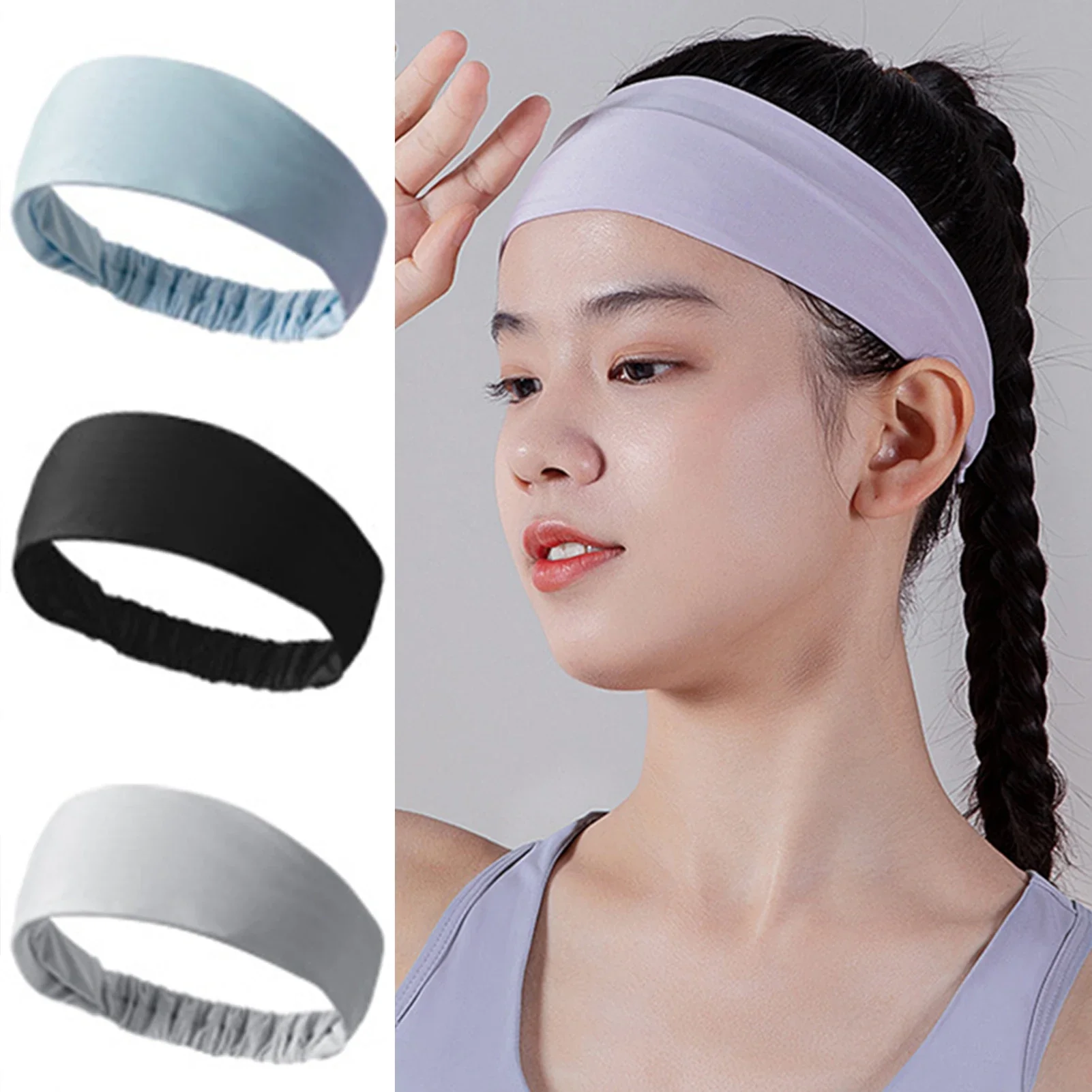 Sports Headband Running Headwear Elasticity Sweat Absorption Headdress ...