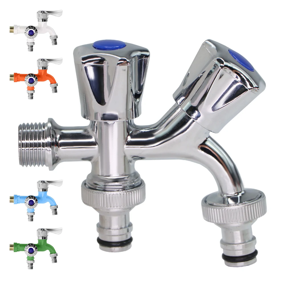 1-2-Garden-Tap-Ball-Valve-Metal-Faucet-Plastic-Water-Tap-Kitchen-Double ...