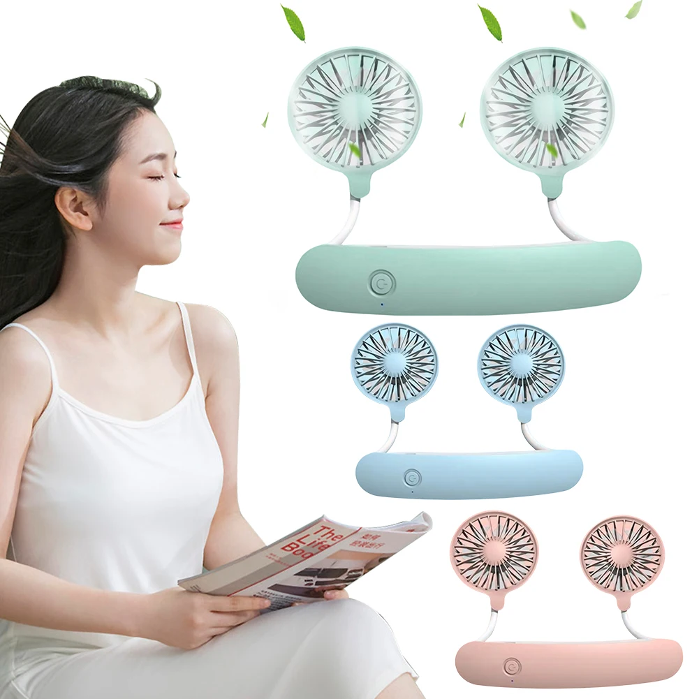 Portable-Neck-Fan-USB-Rechargeable-Wearable-Personal-Fan-3-Speeds-Mini ...