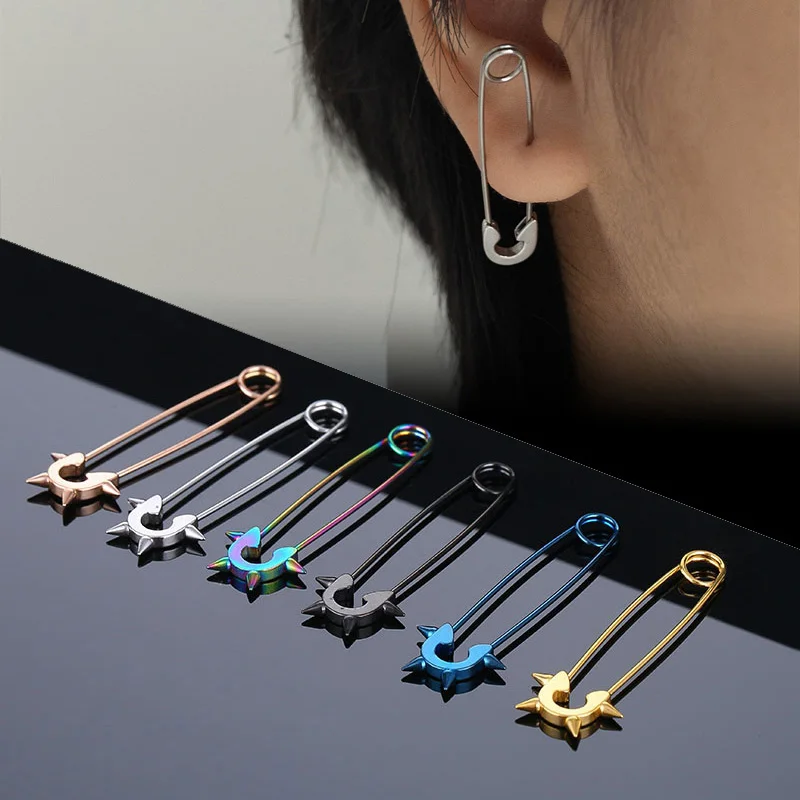 Pendientes-de-acero-inoxidable-con-pinchos-para-mujer-y-hombre-aretes ...