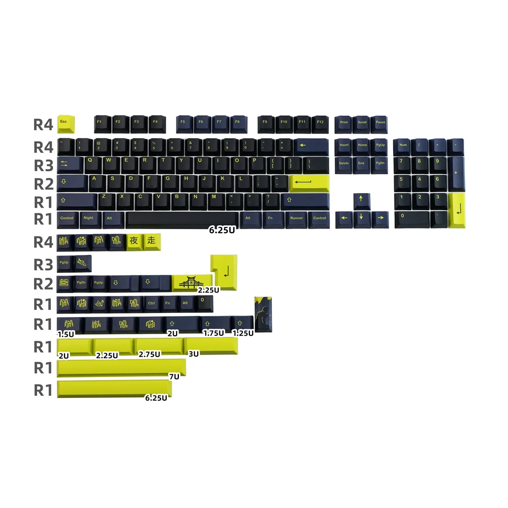GMK-Keycap-Night-Runner-teclado-PBT-Keycap-Cherry-Profile-142-teclas-1 ...