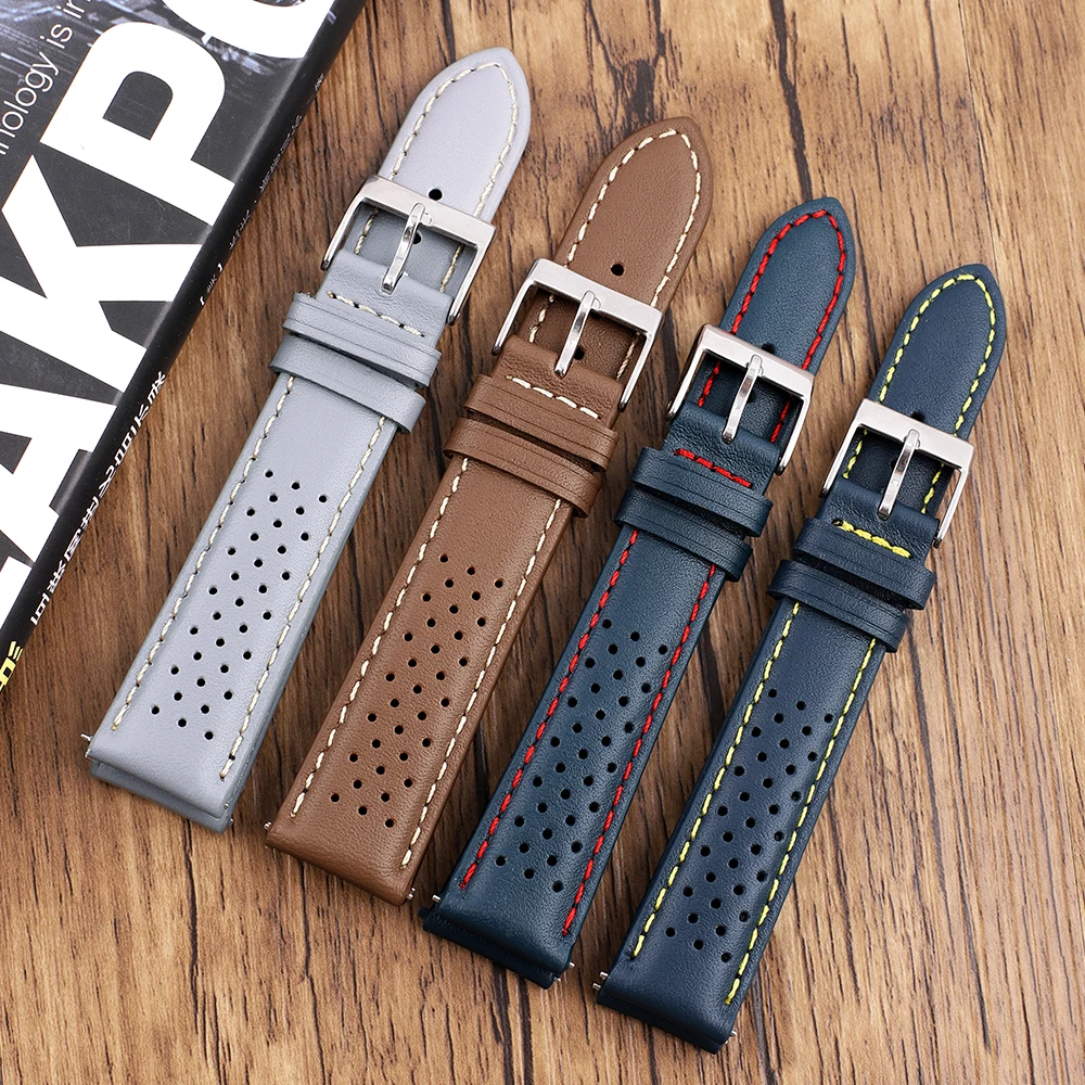 Vintage Leather Watch Strap 18mm 19mm 20mm 21mm 22mm 24mm Universal ...