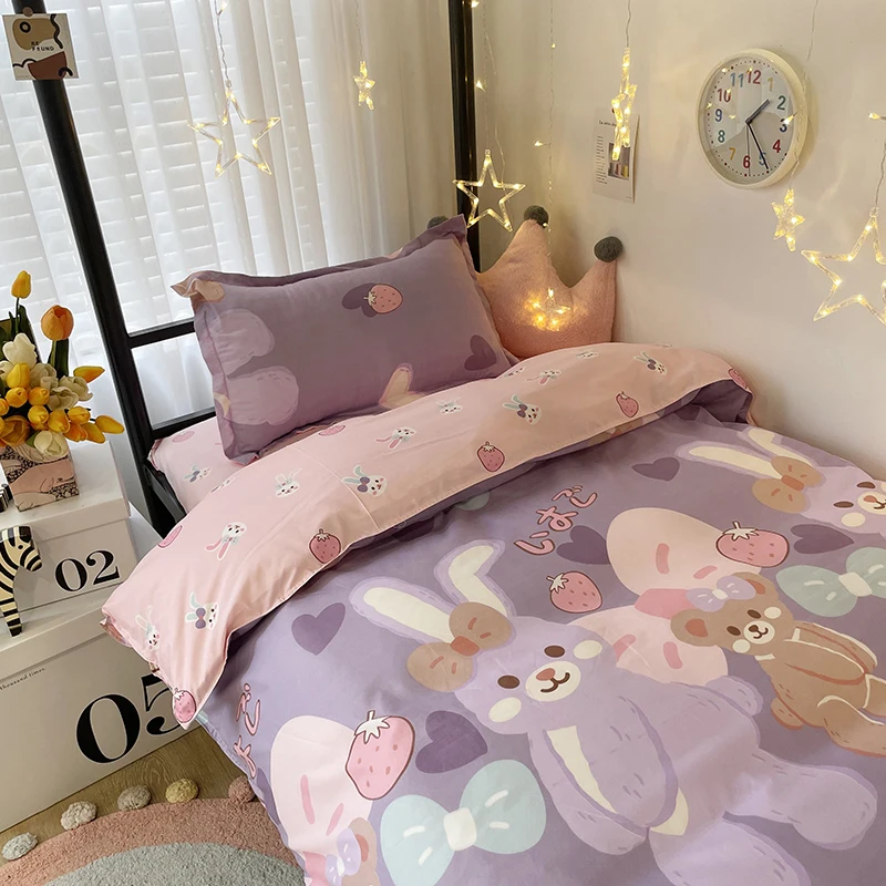 Kuup-Juego-de-cama-con-estampado-de-conejo-Kawaii-funda-de-edred-n ...