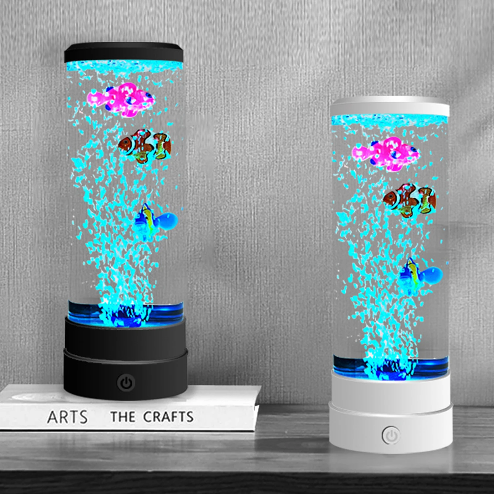 USB Colorful Bubble Fish Lamp Bedroom LED NightLight Color Changing for ...