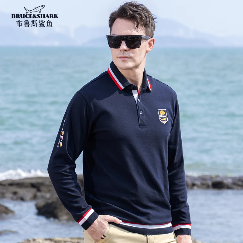 2024 New Solid Color Polo Shirts Men Thicken Stretch Cotton Polos ...
