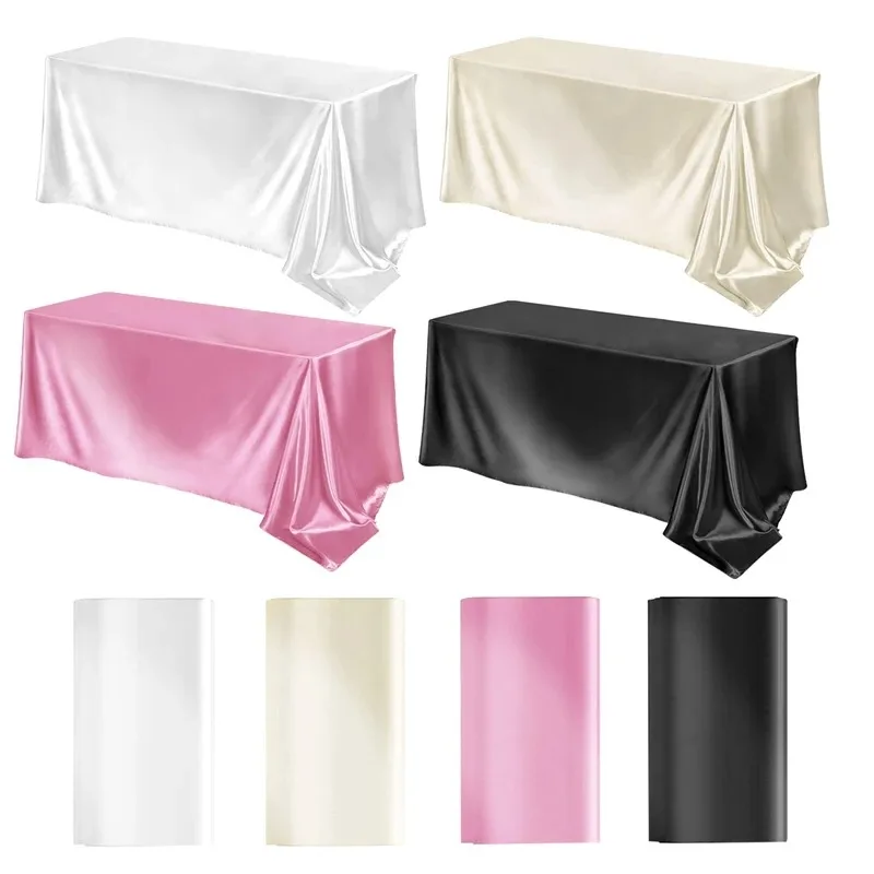 Rectangle Satin Tablecloth,Silkly Soft Solid Color Table Cover for ...