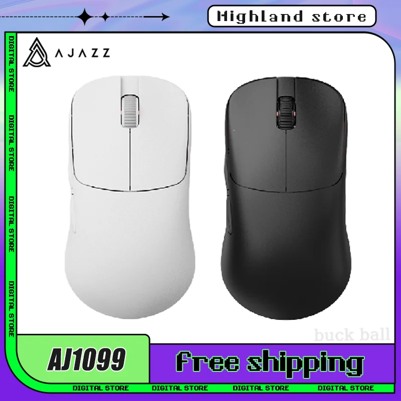 Azazz-Mouse-Gamer-com-Fio-Leve-AJ199-Modo-2-2-4G-PAW3311-12000DPI-Ajust ...