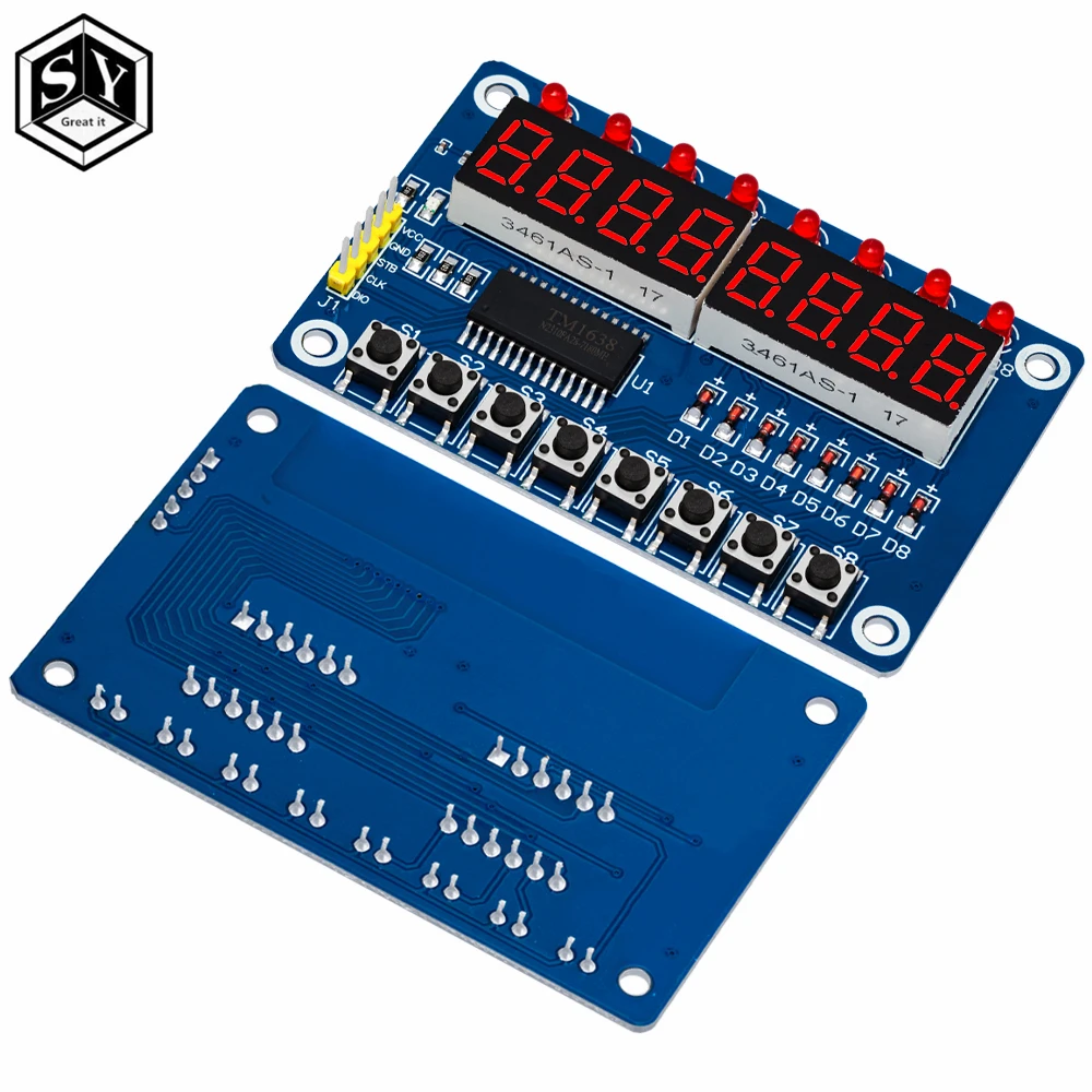 1pcs Tm1638 Module Key Display For Avr Arduino New 8 Bit Digital Led