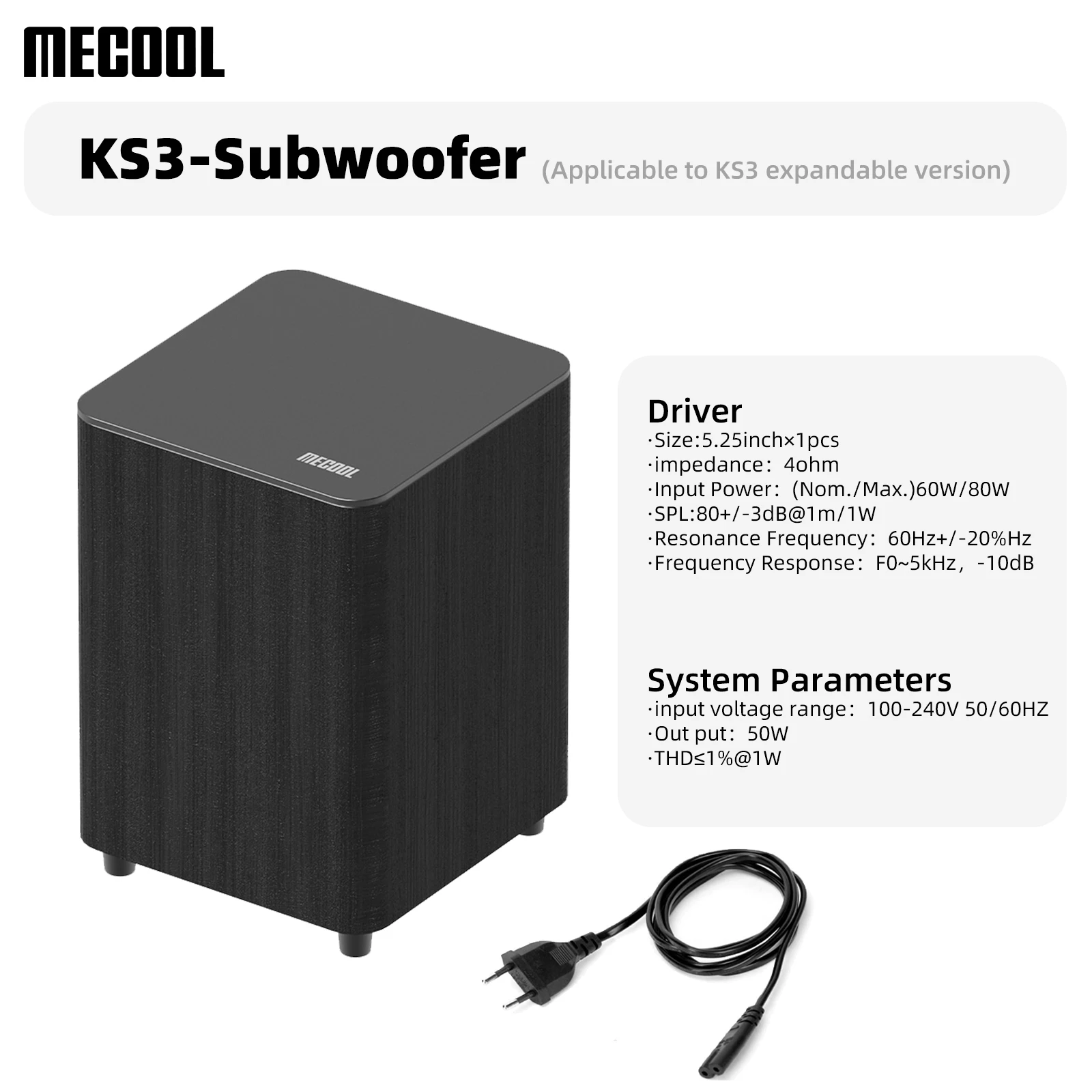 Subwoofer Sound Speaker For MECOOL KS3 Wireless Expansion Speaker With ...