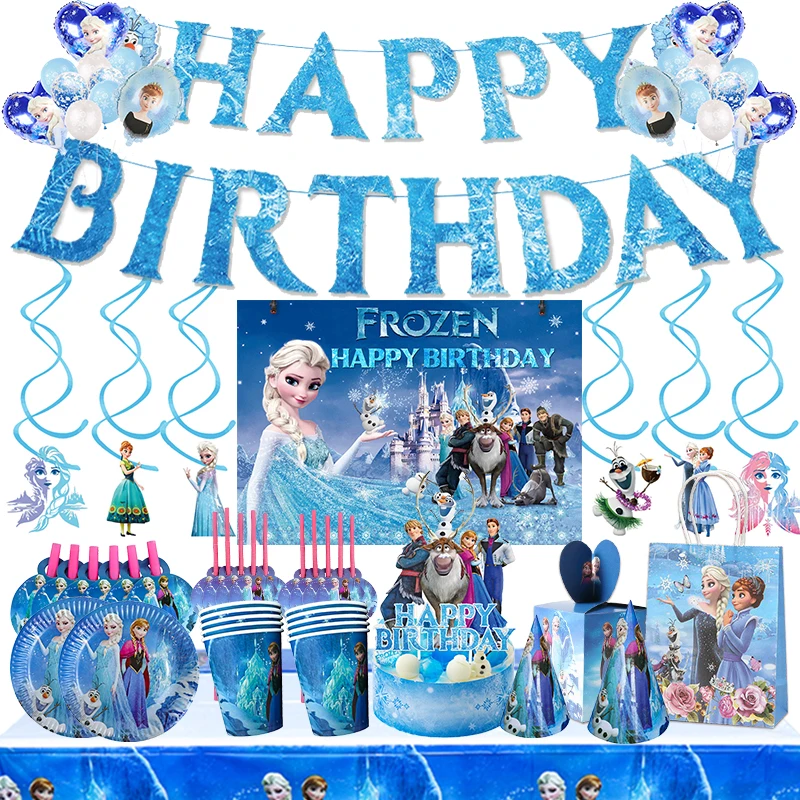 Disney Frozen Birthday Theme Decorações, Anna, Elsa, Snow Queen ...
