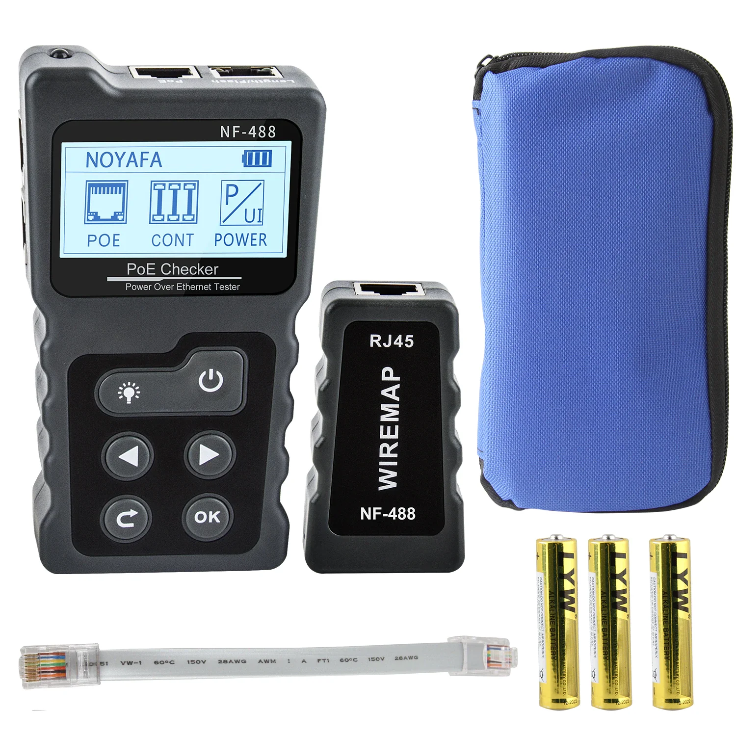 NOYAFA-Cabo-e-Rede-Tester-Lan-Cable-Tester-Loop-Test-Tool-Rede-LCD-PoE ...