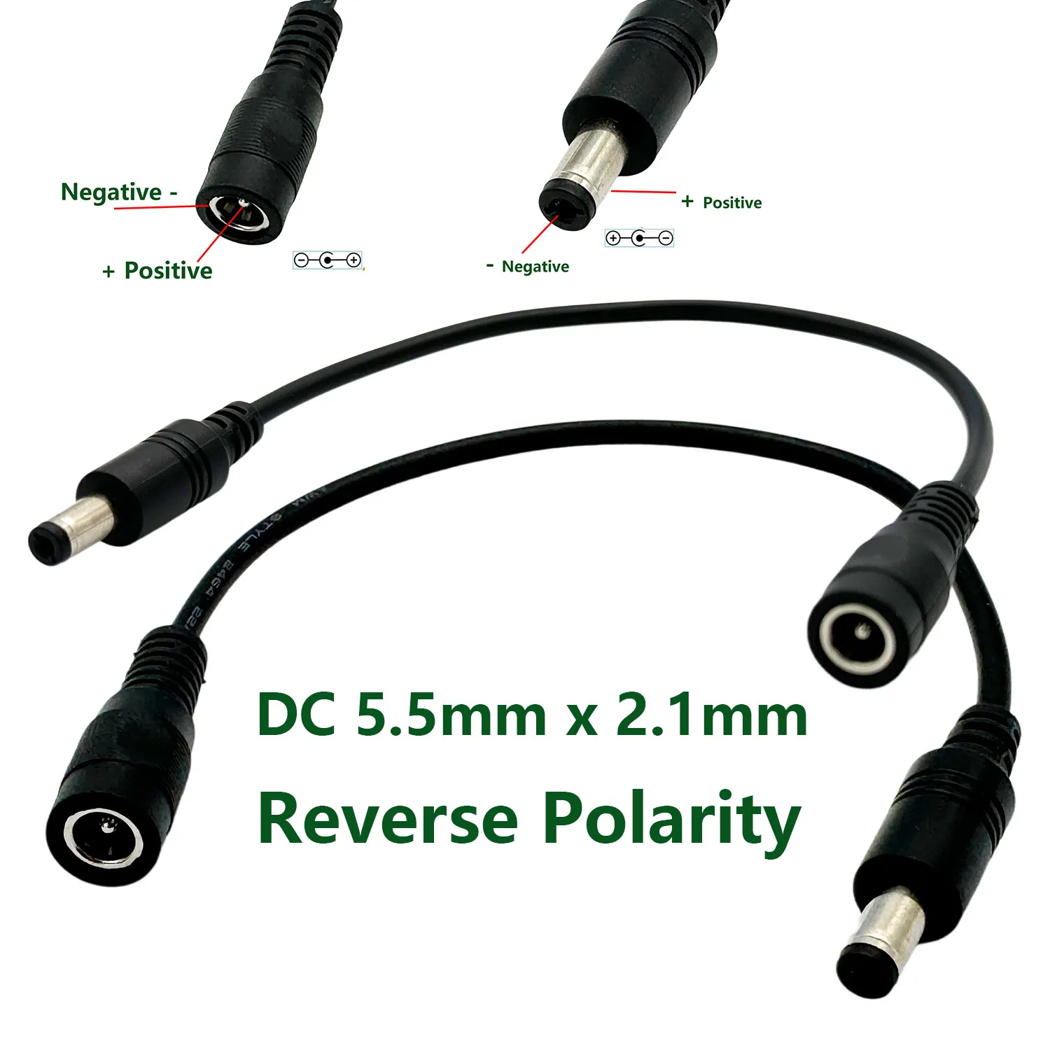 2pcs-Reverse-Polarity-Power-Conversion-Cord-Cable-Converter-Wire-DC-5 ...