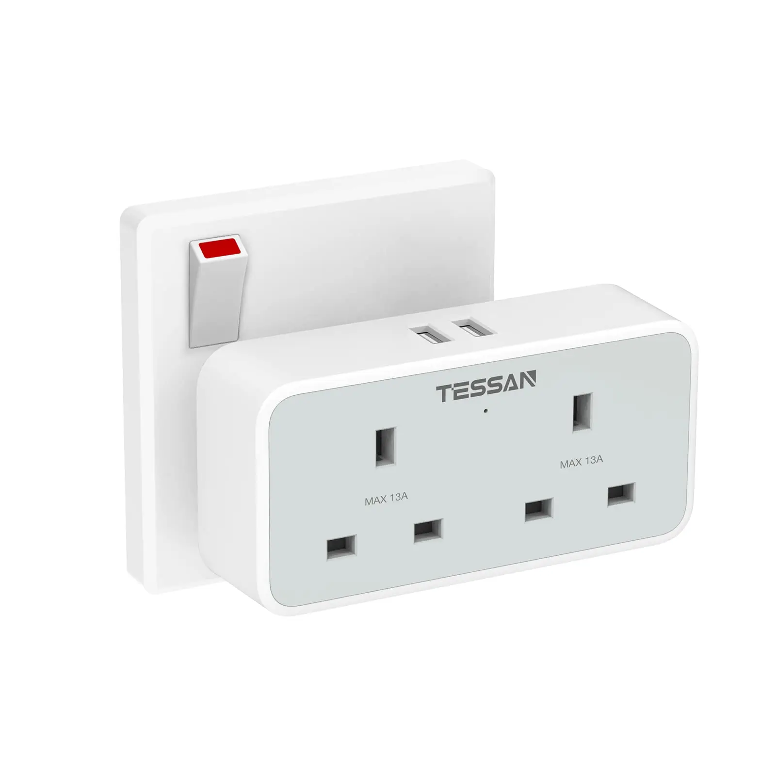 TESSAN-Double-Plug-Adaptor-with-2-USB-2-Way-Multi-Plugs-Extension ...