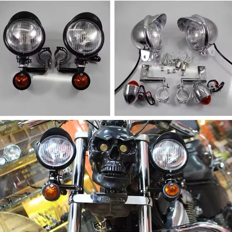 2PCS-Universal-Motorcycle-Turn-Signal-Light-Front-Fog-Driving-Spot-Lamp ...